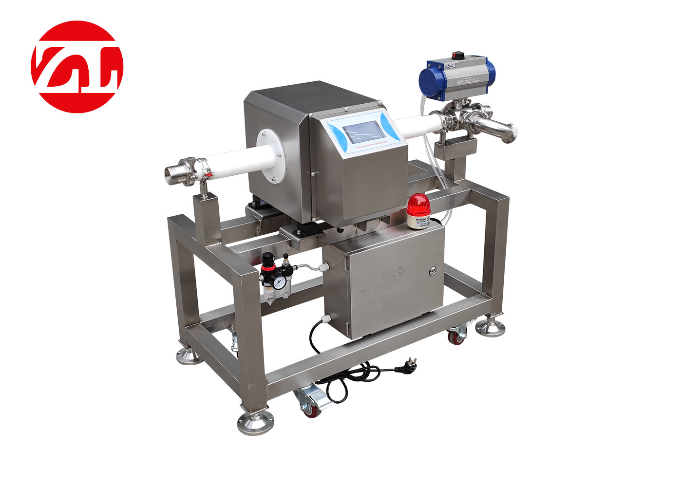 50mm Detection Sensitivity Pipe Metal Detector Used For Food Chemical ...